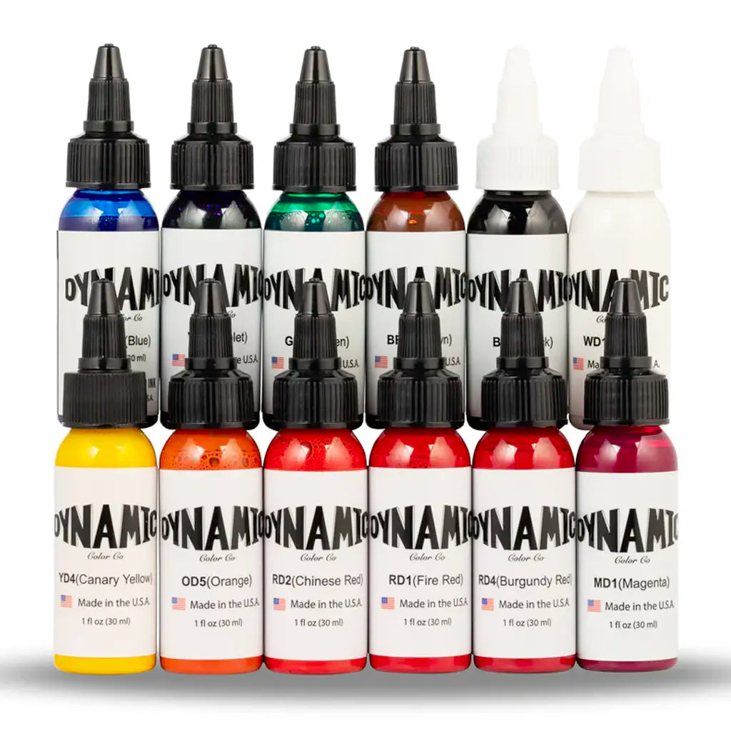 Dynamic OG Tattoo Ink Color Set – 12 Bold Colors in 1oz Bottles – SD ...